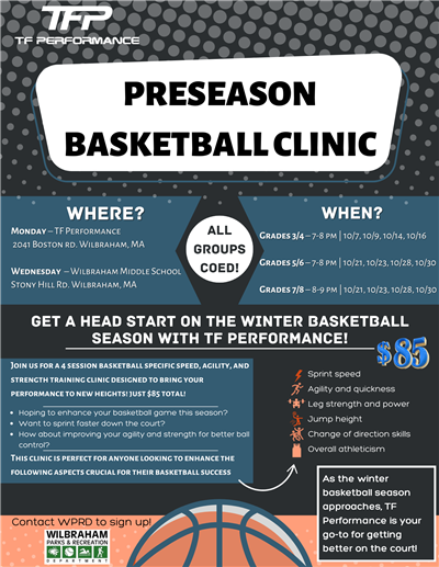 Wilbraham Parks & Recreation: Preseason Basketball Clinic with TF ...